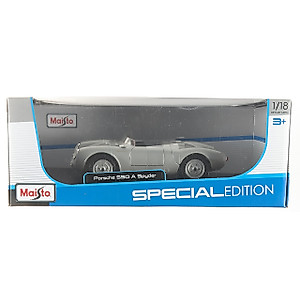 Maisto 1:18 Scale Porsche 550A Spyder Diecast Vehicle, Silver