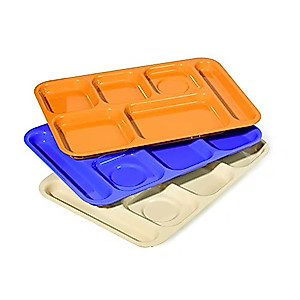 G.E.T. TR-153-W 10" x 14.5" 6-Compartment Tray, Polypropylene, White (Pack of 12)