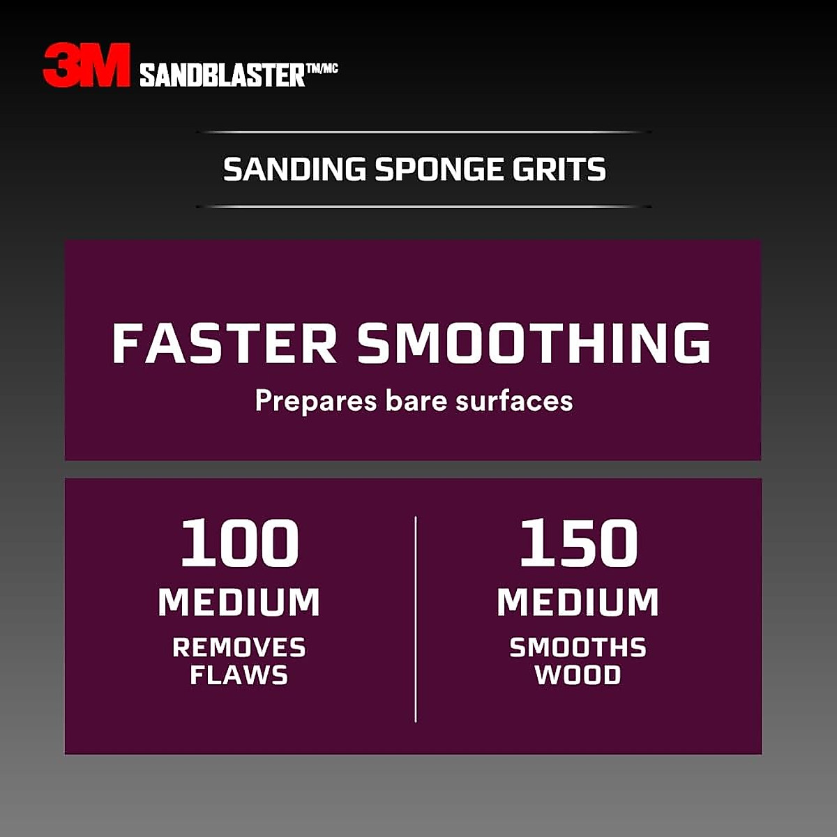 3M 9560 Dual Angled Sanding Sponge, 100 Grit, Gold