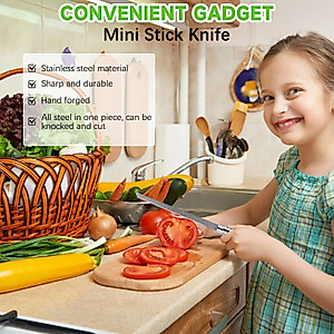 deterlect 2Pcs Multipurpose Outdoor Portable Fruit Knife with Sheath, All Steel Stick Shaped Fruit Knife, Cuchillo Multiusos Para Fruta Portátil Para Exteriores Con Funda