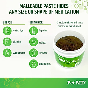 Pet MD Biotic Probiotic Powder & Wrap A Pill Bacon Flavor Pill Paste