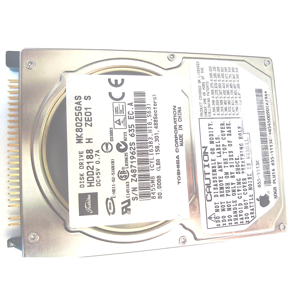 Toshiba 80GB UDMA/100 4200RPM 2.5-in 9.5mm Notebook Hard Drive