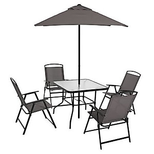 NEW Albany Lane 6-Piece Folding Dining Set, Multiple Colors (Grey)