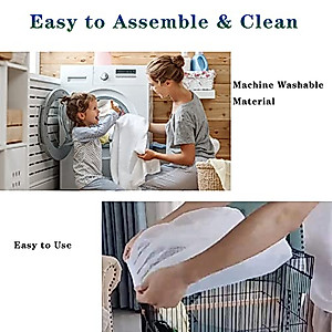 LWFCOEE Bird Cage Seed Catcher, Birdcage Skirt Guard, Adjustable Soft Nylon Mesh Bird Cage Netting Cover for Round Square Medium Bird Cages Circumference 40-60 Inch, Black