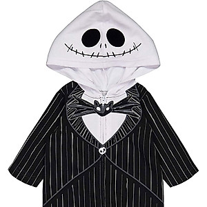 Disney Nightmare Before Christmas Jack Skellington Newborn Baby Boys Zip Up Coverall 0-6 Months