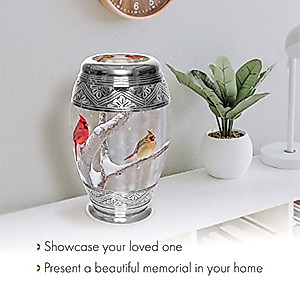 Cozy Cardinal Urn - Urns for Ashes Adult Male for Funeral, Burial, or Niche Cremation Urns for Adult Ashes - Urns for Human Ashes - Large, XL or Keepsakes
