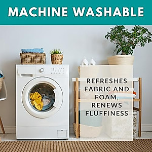 Barnett Home Decor Hayden Grey Rocking Chair Cushions - Size Standard - Latex Foam Filled Seat Pad and Back Rest Cushion - Machine Washable, Reversible, Linen Look (Gray)