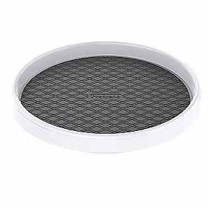 Pretireno Lazy Susan Turntable 1 Pack, Non-Skid Lazy Susan Organizer 10 Inch for Cabinet, Pantry, Kitchen, Countertop, Vanity Display Stand White/Gray