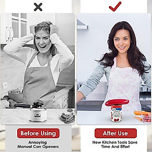 Electric Can Opener, Handheld One Touch Automatic Can Openers Fit Different Can Sizes and Shape with No Sharp Edges for Kitchen, Kitchen Gadgets for Senior with Arthritis