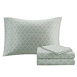 Madison Park Essentials MPE10-086 Merritt Complete Bed and Sheet Set, Queen (90 in x 90 in), Grey