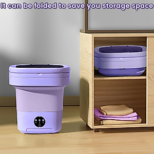 Portable Washing Machine,11L Large Capacity Foldable Washer Machine,Mini Washing Machine for Underwear,Socks,Travel Washing Machine for Camping,Travel Laundry,Apartment,RV,Purple
