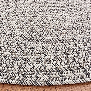 SAFAVIEH Braided Collection Area Rug - 6' x 9' Oval, Grey & Ivory, Handmade Farmhouse, Ideal for High Traffic Areas in Living Room, Bedroom (BRA201F)