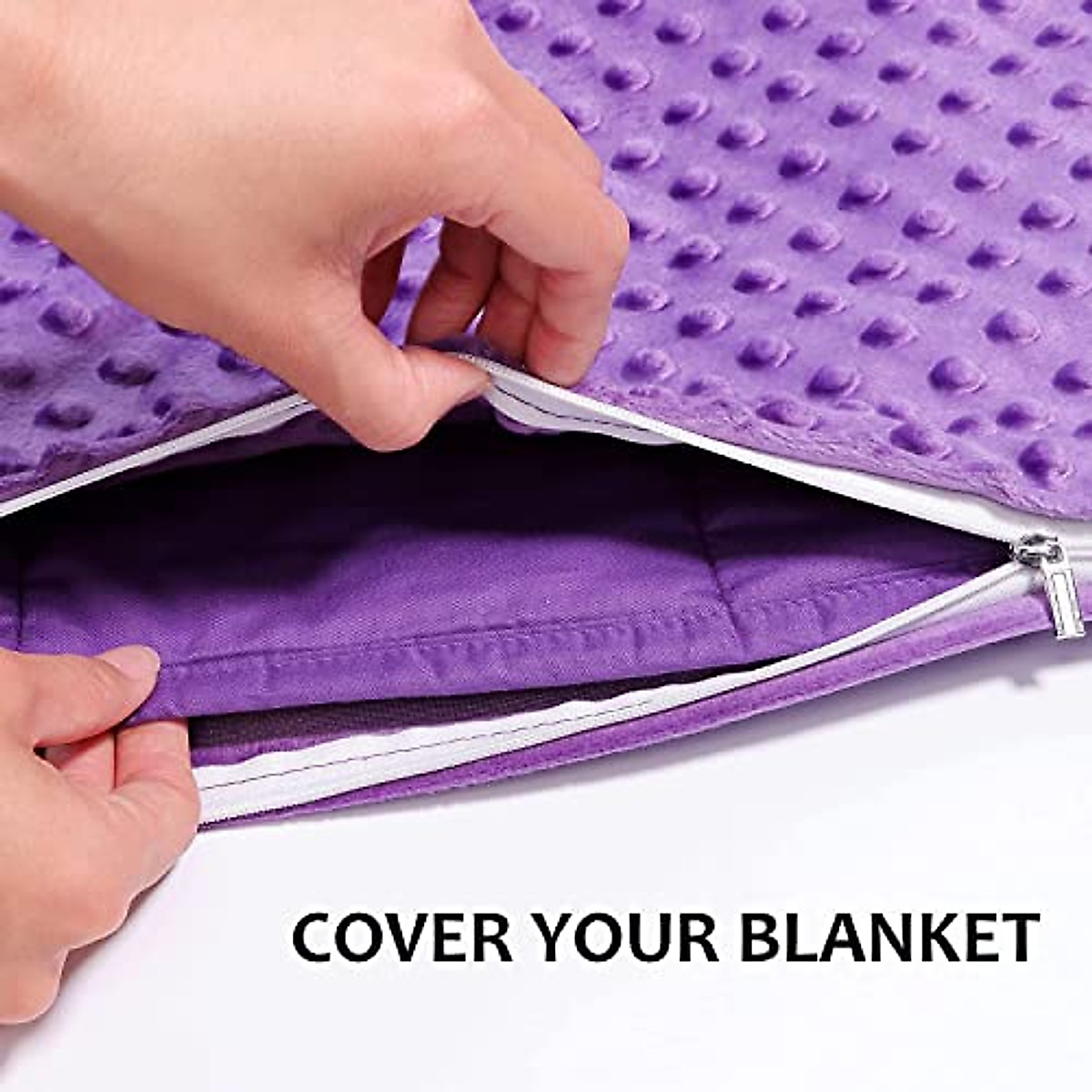 Alomidds Weighted Blanket (60"x80",20lbs Queen Size Navy),Weighted Blankets for Adults, Cooling Breathable Soft Flannel Heavy Blanket with Glass Beads