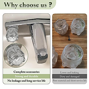 ZephyrJazz Shower Knob Replacement, Compatible with Phoenix Mobile Home Sink Tub Shower, Acrylic Bathtub Knobs Parts, Clear Faucet Handles with 17pt Spline Point Broach Center Hole(1 Pair)