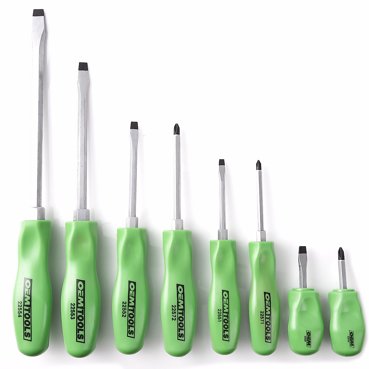 OEMTOOLS 23999 Mechanic's Screwdriver Set, 8 Piece | 8 Commonly Used Slotted Flathead & Phillips Screwdrivers | Auto Mechanic & Technician, & Homeowner Tools | Alloy Steel