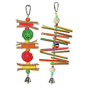 kidus 2-Pack Parrot Bird Chewable Sticks Sound Toy Set