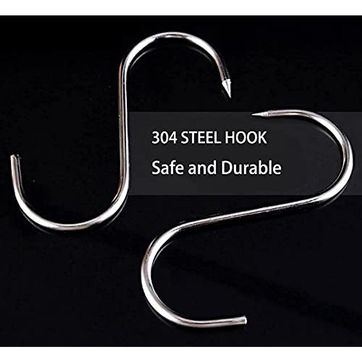 jeoyswe Meat Hook (4inch 4mm) Smoker Hooks Stainless Steel 304, Meat Hooks Processing for Sausage, Beef ,Bacon, Poultry, Deer, Moose