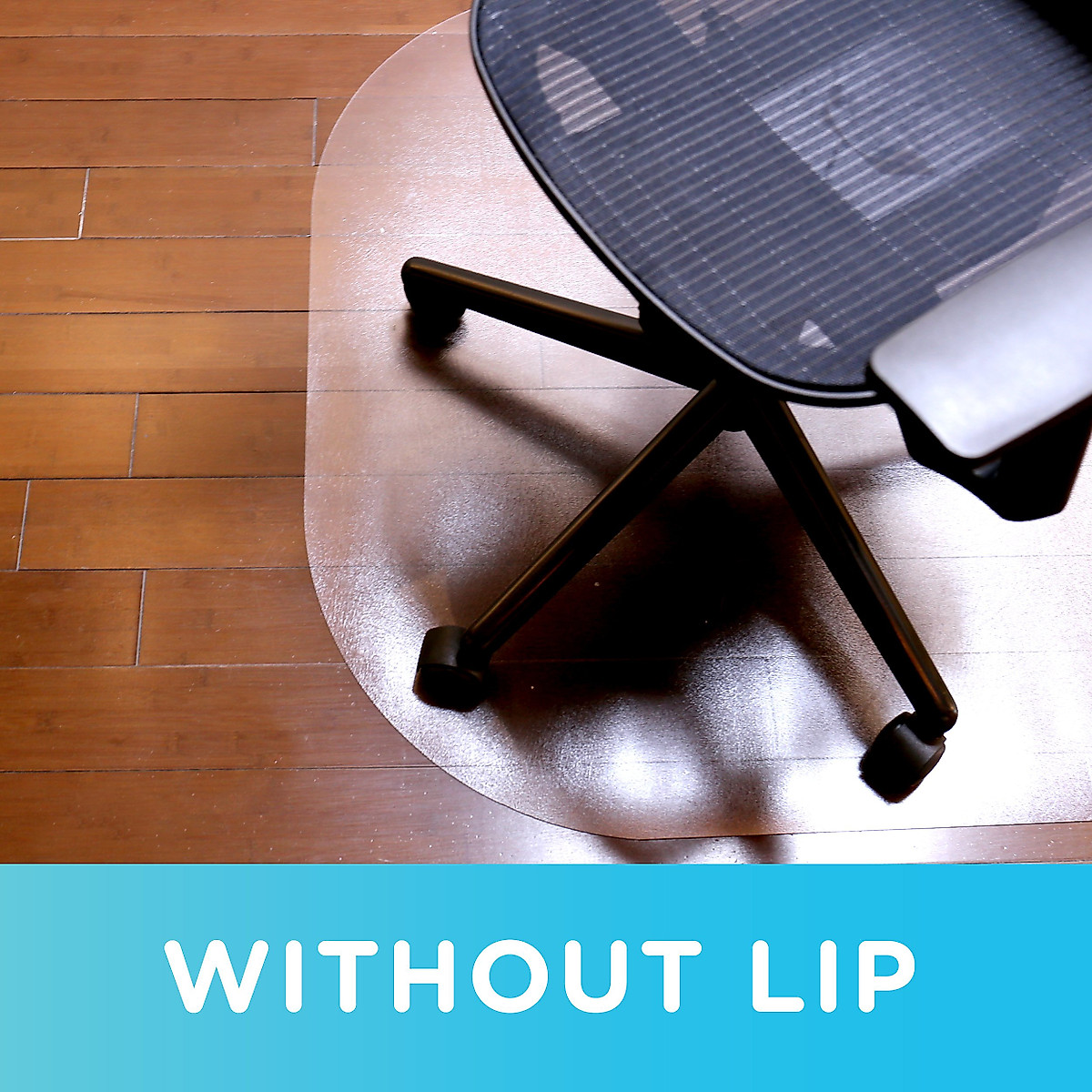 Evolve 33" x 44" Clear Office Chair Mat with Rounded Corners for Hard Floors, Made in The USA, 15B50630