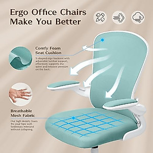 FelixKing Drafting Chair, Tall Office Chairs with Footrest Ring, Home Standing Desk High Chair with Lumbar Support Adjustable Counter Height Ergonomic Swviel Rolling Chairs for Working (Light Blue)