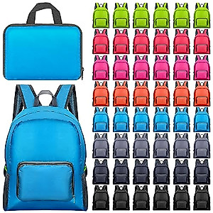 150 Pcs Backpacks Bulk, 17 Inch Lightweight Back Packs Foldable Basic Backpack Travel Book Bag for Charity Events (Multi Colors)