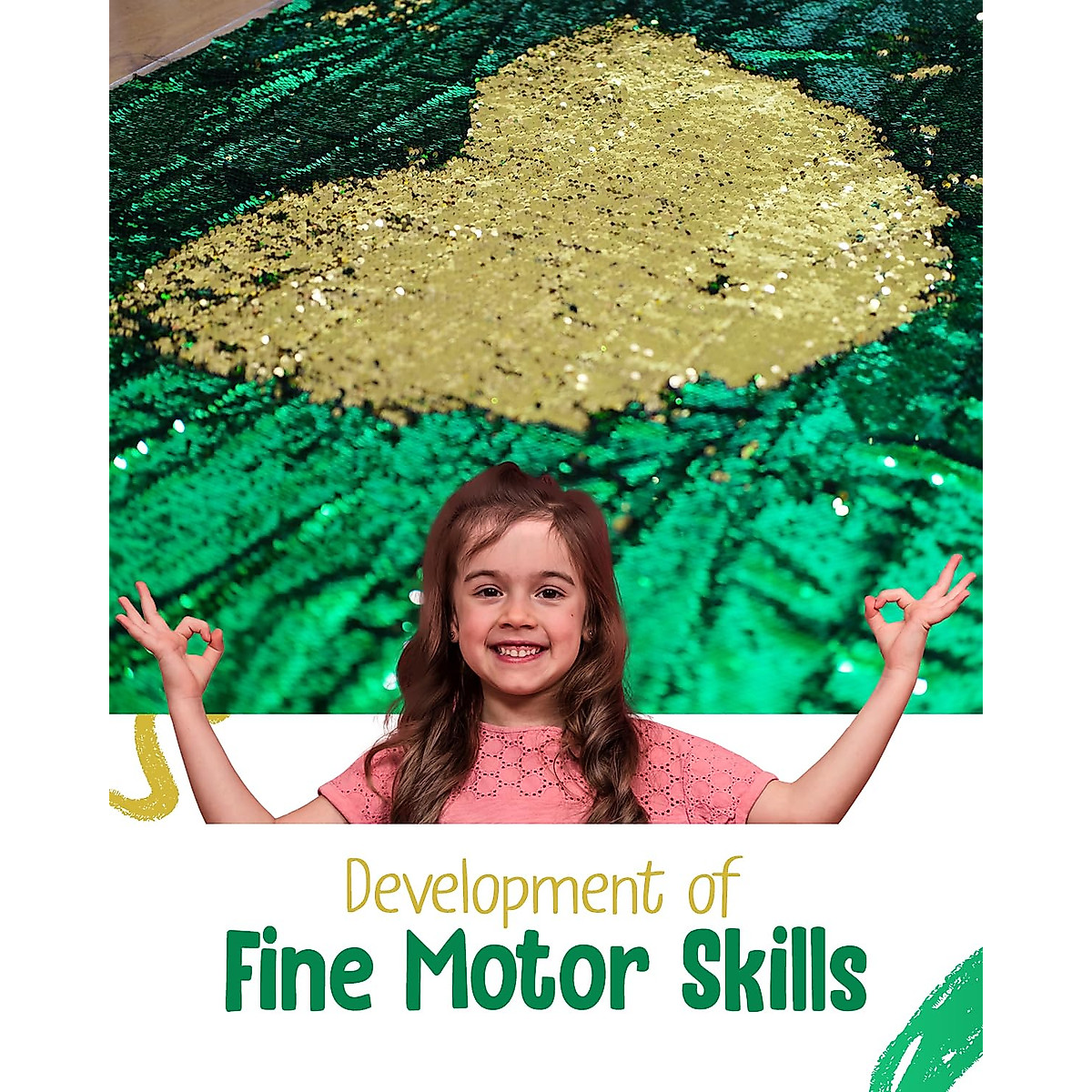 Vibrant Mermaid Sequin Fabric, Kid-Friendly Sensory Wall Panel for Kids, Ideal Items for Classroom, Home Activity and Autism Therapeutic Use, Fabric by The Yard, Sturdy & Reusable, Blue+Silver