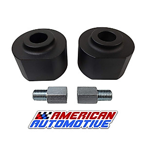 American Automotive Front Leveling Kit for 1999+ F250 F350 Super Duty 3" Front Billet Aluminum Lift Spring Spacers with 3/4" Stud Extenders 2WD