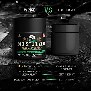 Mens Face Moisturizer Cream, Mens Anti Aging Face Cream, After Shave Facial Lotion - Anti-Wrinkle Firming Eye Bags Treatment for Men, Vitamin B Collagen Licorice Extract, Day & Night Skin Care for Men