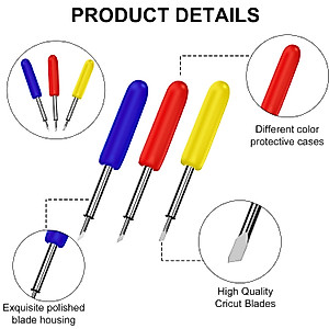 CAREGY 60PCS Replacement Cutting Blades for Cricut Explore Air 2/Air 3/Maker/Maker 3, Includ 10PCS Fine Point Blade, 40PCS Standard Blaeds and 10PCS Deep Point Blades Compatible with Cricut Blades