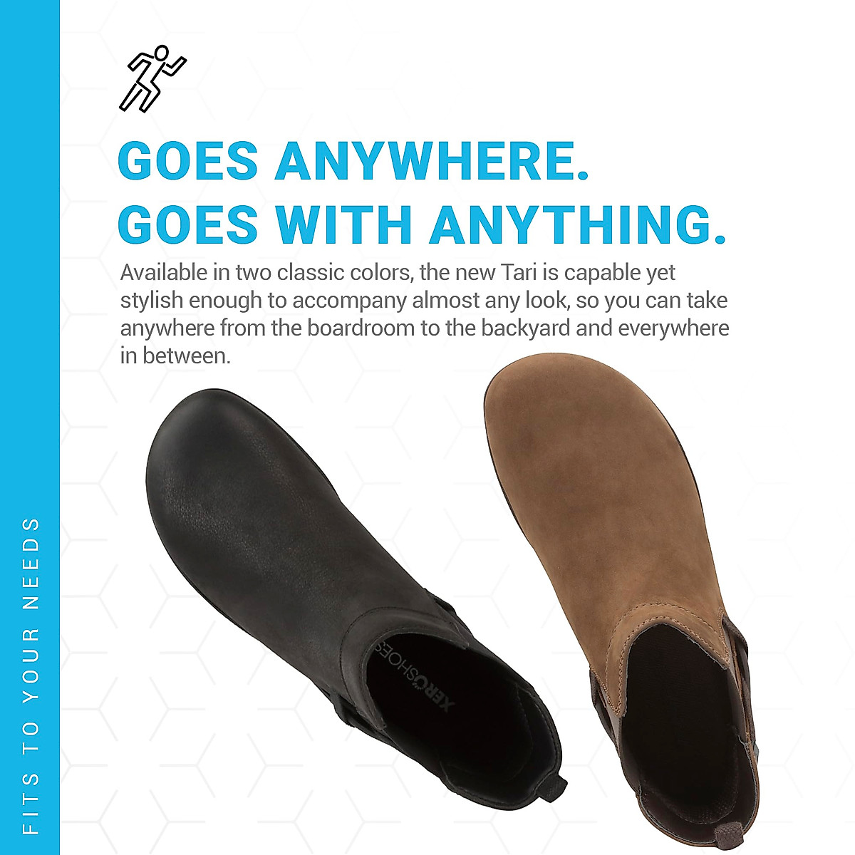 Xero Shoes Tari Women's Ankle Boots — Lightweight, Zero-Drop Heel, Leather Chelsea Boots for Women — Slip-on Women's Booties — Black, Size 8