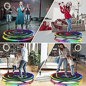 ZTGYGY 360 Photo Booth Machine 80cm for 3 People with Flight Case, Free Custom Logo,Remote Control Automatic 360 Spin Camera Booth Selfie Platform for Parties (80cm/31.5“ + Flight Case)
