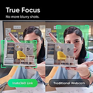 Insta360 Link - PTZ 4K Webcam with 1/2" Sensor, AI Tracking, Gesture Control, HDR, Noise-Canceling Microphones, Specialized Modes, Webcam for Laptop, Video Camera for Video Calls, Live Streaming