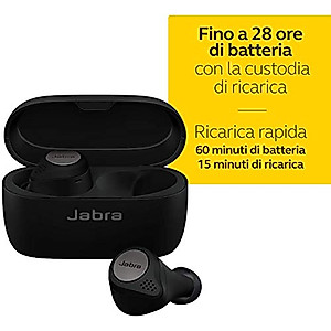 Jabra Elite Active 75t True Wireless Bluetooth Earbuds, Titanium Black – Wireless Earbuds for Running and Sport, Charging Case Included, 24 Hour Battery, Active Noise Cancelling Sport Earbuds