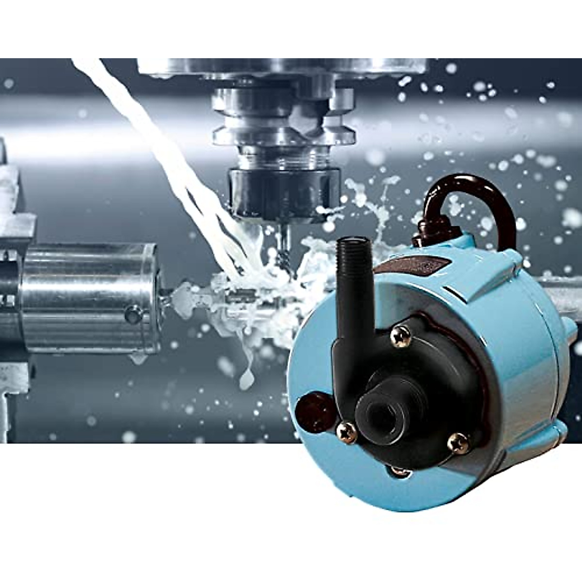 Little Giant 501203 205 GPH 115-Volt Manual Oil Filled Submersible or In-line Aluminum Direct Drive Pump, Blue, 1-42