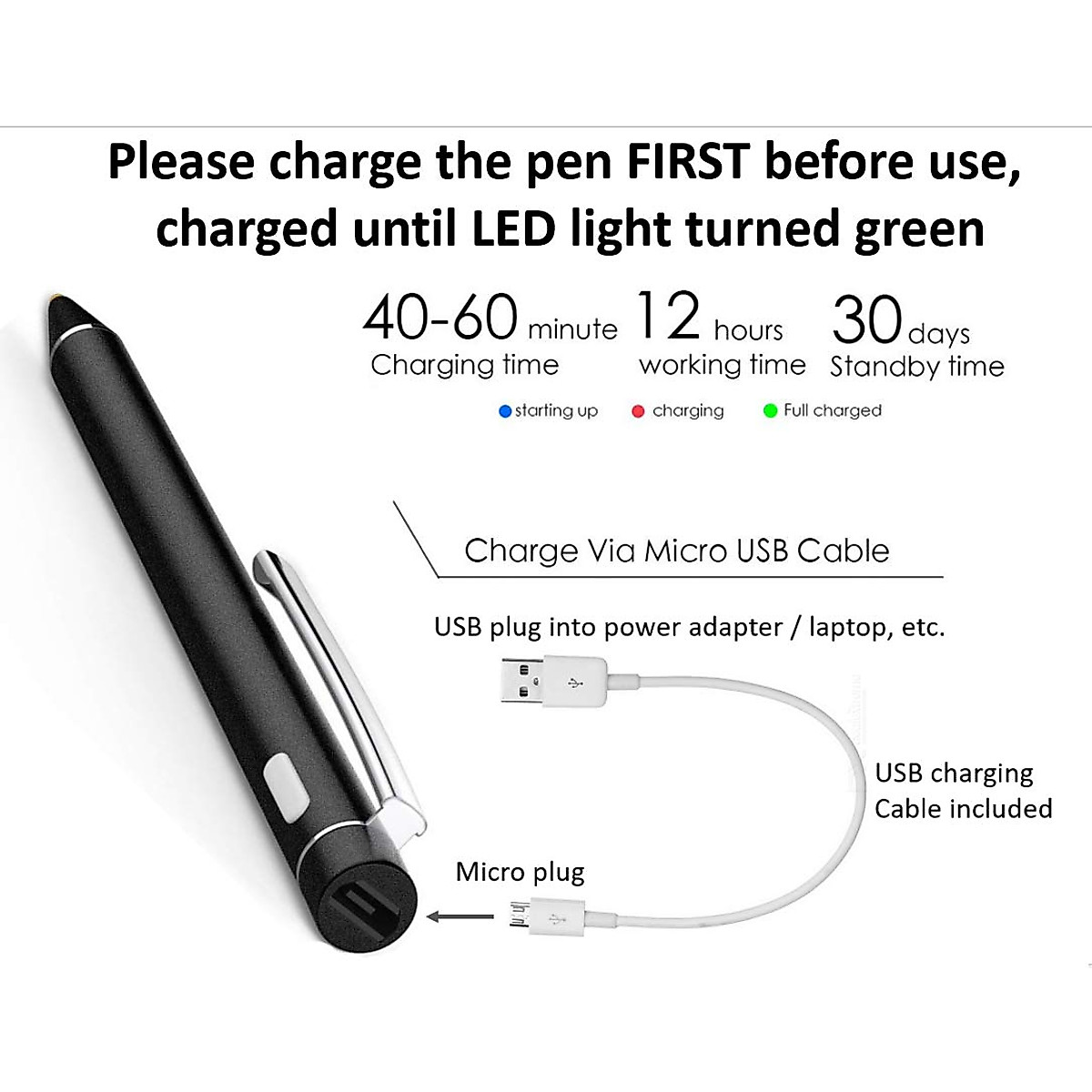 Active Stylus Touch Screen Drawing Writing Pen for Lenovo Yoga 730 720 Mix Miix 720 510 Flex 6 5 2 in 1 Laptop Replacement (NOT for Window Ink)