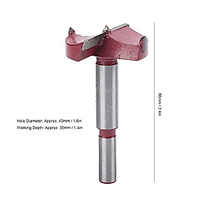 Wood Drilling,Wood Hole Opener Drill Bit 45mm Woodworking Cutter Auger Round Shank Drilling Tool