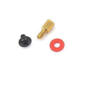 Screw 1 Set Computer Golden Motherboard Riser+Silver Screws + Red Washers 6.5mm 6-32-M3