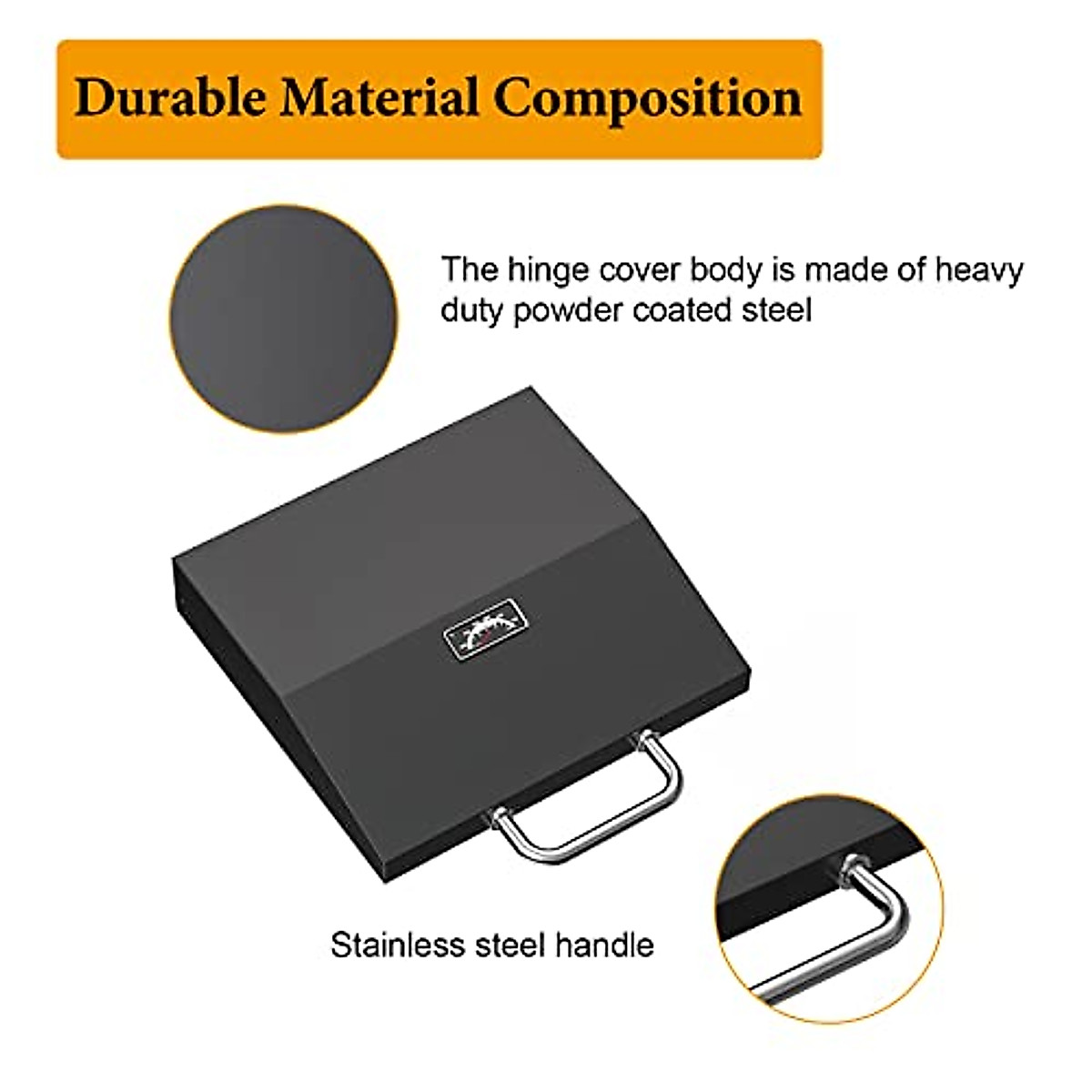 Hard Cover Hood Compatible with Blackstone 17 Inch Tabletop Griddle Front Grease ONLY, with Temperature Gauge and Brackets