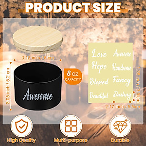 Tanlade 24 Pcs Black Candle Jar with Lids Bulk Candle Tins 8 oz Candle Metal Containers Candle Vessels Candle Making Molds and 4 Sheet Candle Labels for Candle Making Storage DIY Supplies