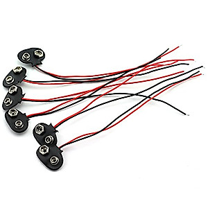 DZS Elec 6pcs 15cm 9V Battery Snap Connector Clip Lead Wire Experimental Battery Snap Power Cable for Arduino Project or LED Light Bar