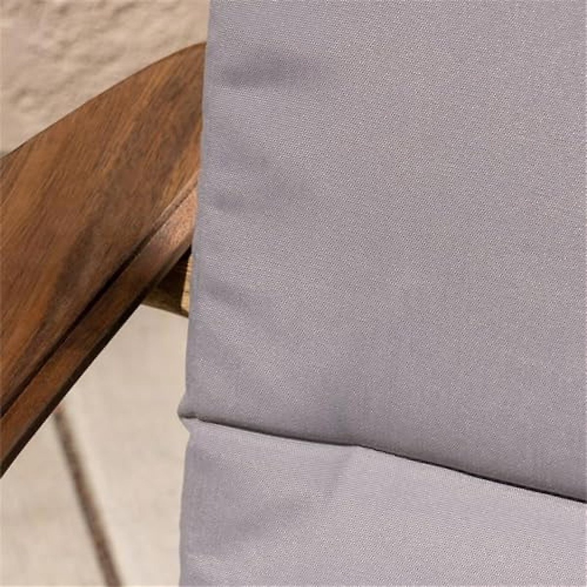 Noble House Malibu Wood Adirondack Chair with Cushion (Set of 2) Natural/Gray