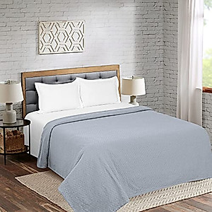 ELVANA HOME BELIZZI 100percent Cotton Bed Blanket, Breathable Thermal Blanket Twin Size, Soft Chevron 60''x90'', Perfect for Layering Any All Season, Light Grey