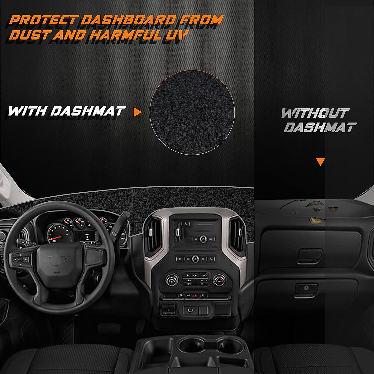 NDRUSH Dashboard Cover Dash Cover Mat Custom Compatible with 1999-2006 Chevy Silverado GMC Sierra 2001-2006 Chevy Avalanche 1500 2500 2000-2006 Tahoe Suburban 2000-2006 GMC Yukon XL