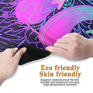 OTVEE Magic Mushrooms Yoga Mat for Women Non Slip Ultra Thin 1 MM Travel Yoga Mat with Carrying Bag Suede Fitness Exercise Mat for Yoga Pilates Workout Routines Camping