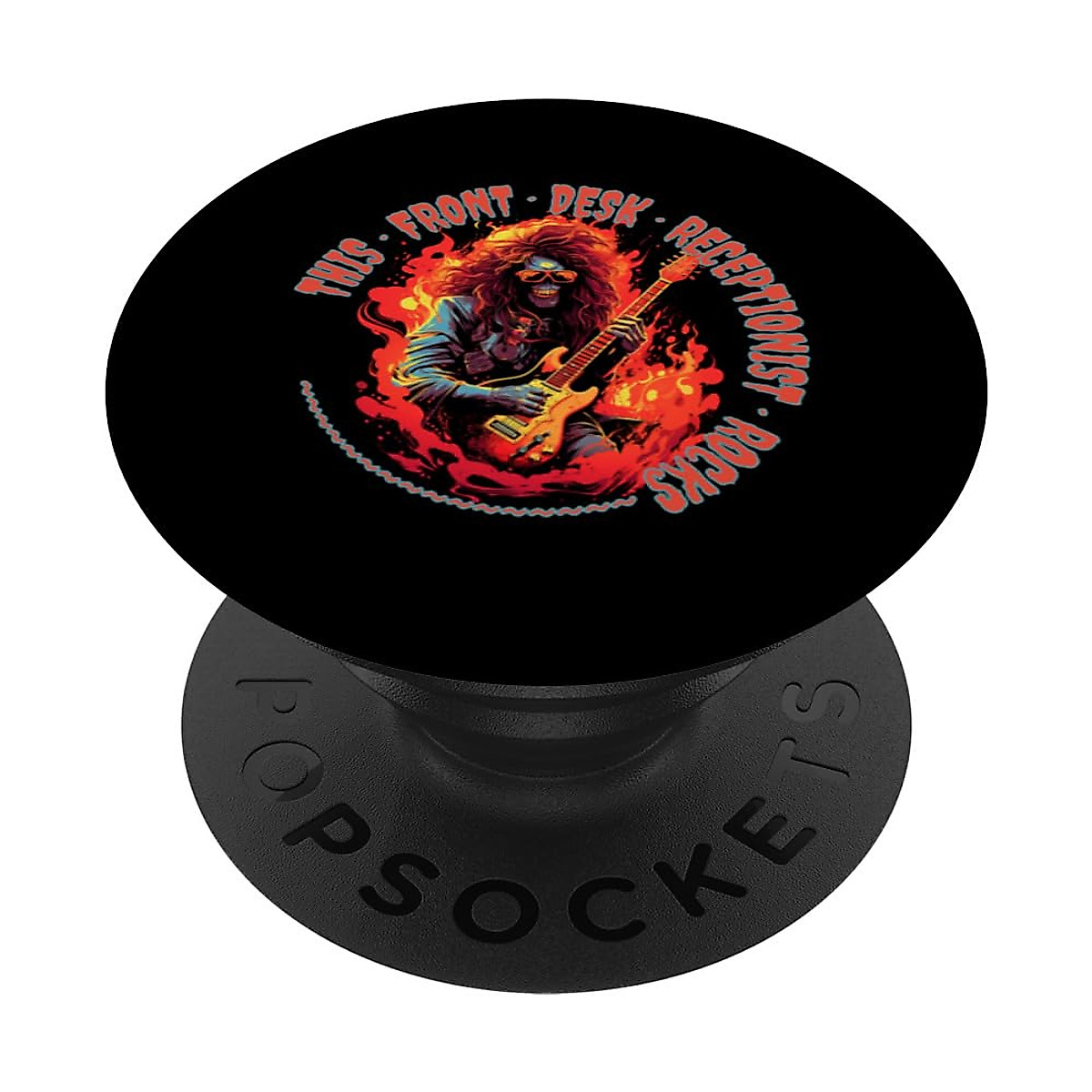 This Front Desk Receptionist Rocks Funny Musician PopSockets Standard PopGrip