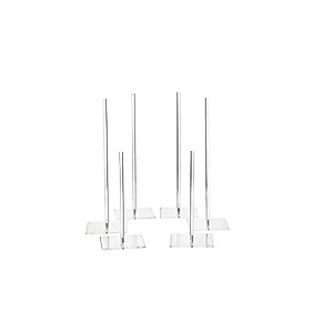 weddingwish Acrylic Donut Stands Clear Donut Bagels Display Stand Holder，Bagels Holder Doughnut Display Stand Tower for Wedding Birthday Treat Parties, Class Reunion, Children's Birthday Party,6 PCS
