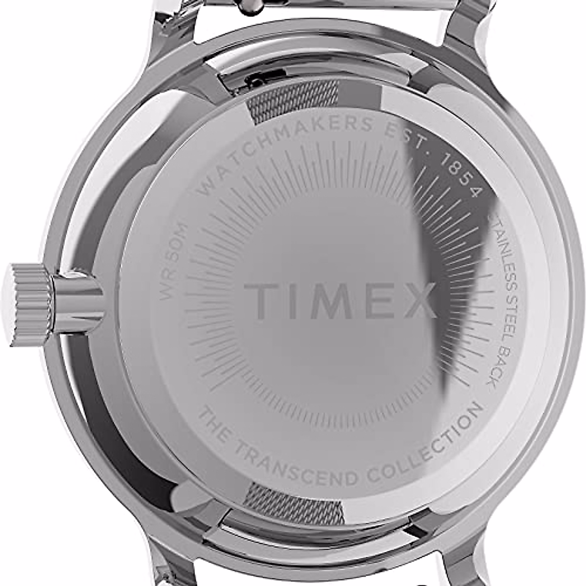 Timex Women's Transcend 31mm Watch – Silver-Tone Case Silver-Tone Dial with Multicolored Stones & Stainless Steel Mesh Bracelet