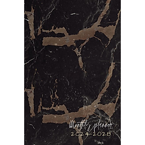 2024-2028 Monthly Pocket Planner: Five Year Agenda and Organizer for Purse from January 2024 to December 2028 ( 60 Months ) , Small Size , Black Marble Cover !