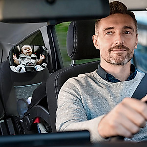 LivTee Baby Car Mirror, Car Seat Mirror for Baby Rear Facing with Adjustable Wide Angle Clear View for Facing Infant, 100% Shatterproof, Crash Tested and Certified - Car Interior Accessories