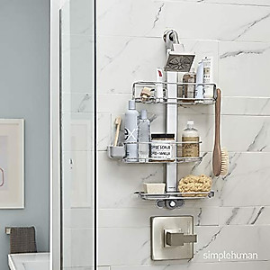 simplehuman Adjustable and Extendable Shower Caddy Large, Stainless Steel and Anodized Aluminum