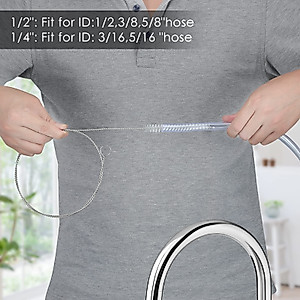 40 Inches Brush Cleaner for Cleaning Straw, Kegerator, Feeding Tube, Siphon Hose, Sunroof Drain, Refrigerator Drain, 4PCS (White)